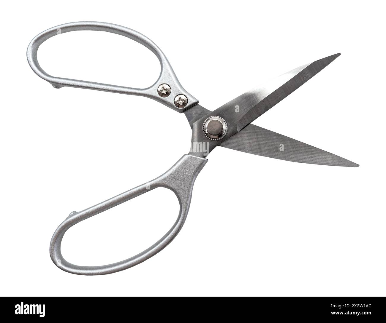 Stationery scissors on a white background for office work. Tailor's or ...