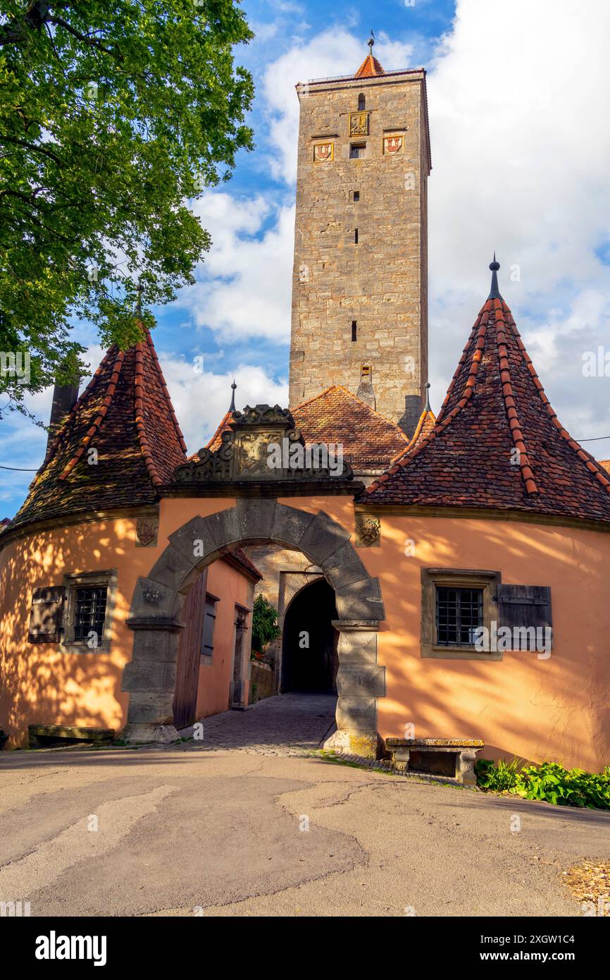 The Castle gate (Burgtor) gate in Rothenburg ob der Tauber; Germmany ...