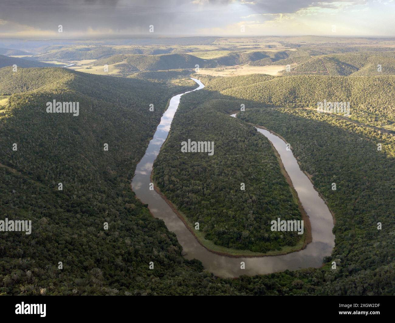 High angle over horseshoe river bend Stock Photo - Alamy