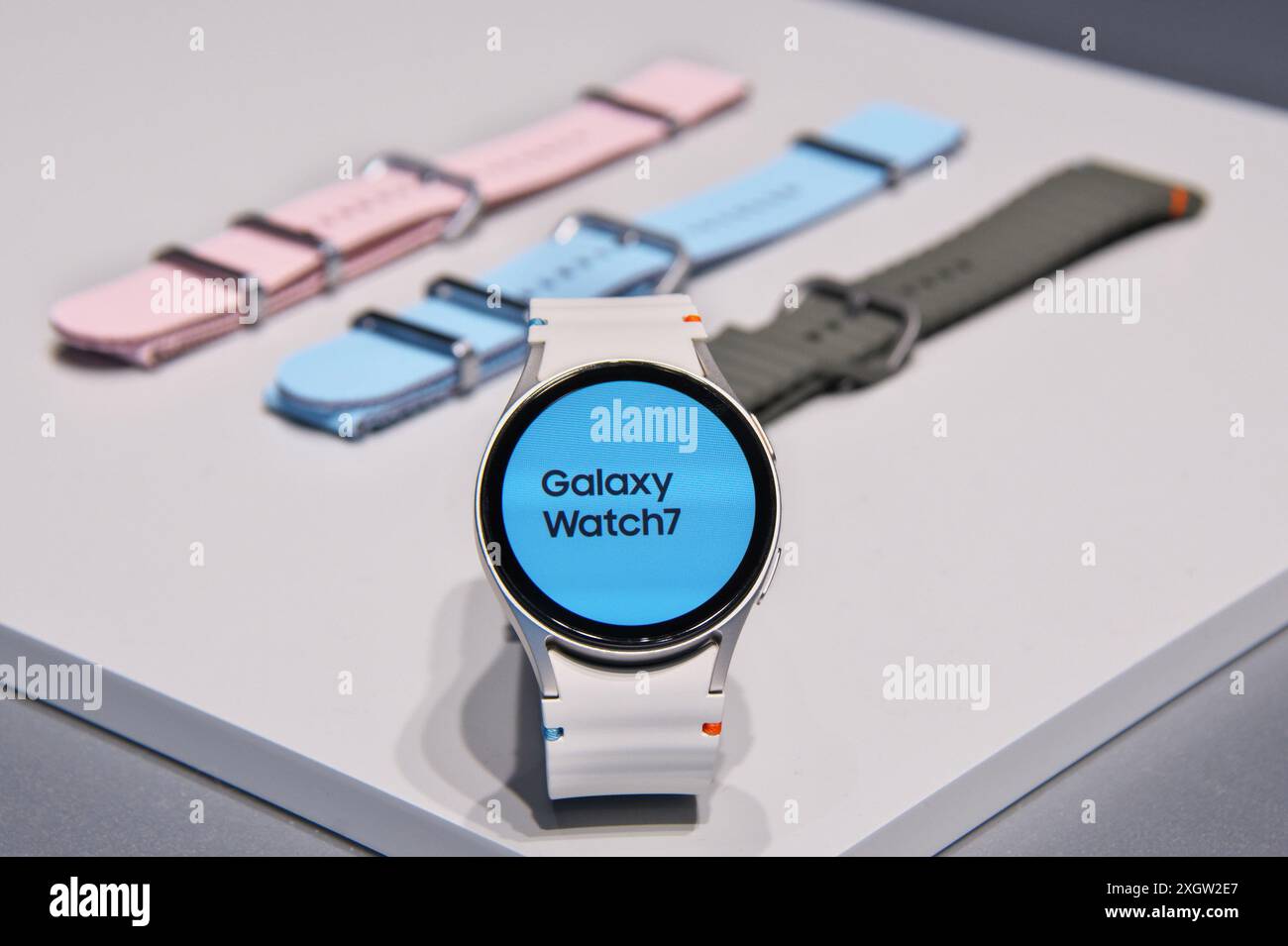 Tokyo, Japan. 10th July, 2024. Samsung new Galaxy Watch 7 is displayed ...