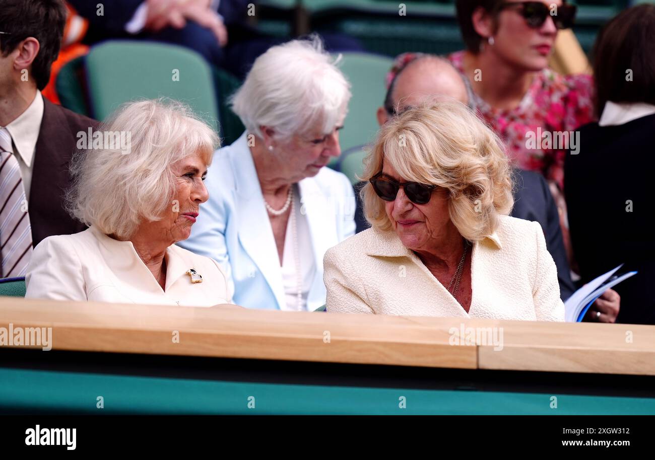 Queen Camilla and Annabel Elliot in the royal box on day ten of the ...