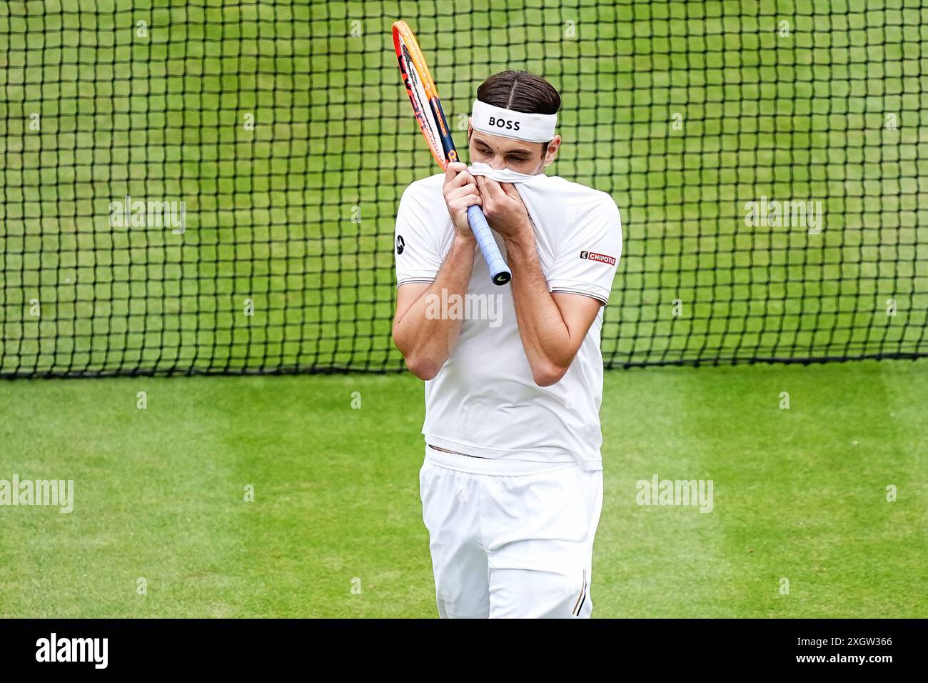 Taylor Fritz reacts during their match against Lorenzo Musetti (not ...