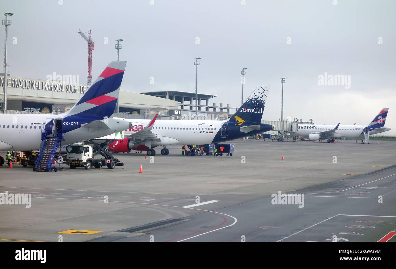 Latam, airplanes, Mariscal Sucre International Airport, Quito, Ecuador ...