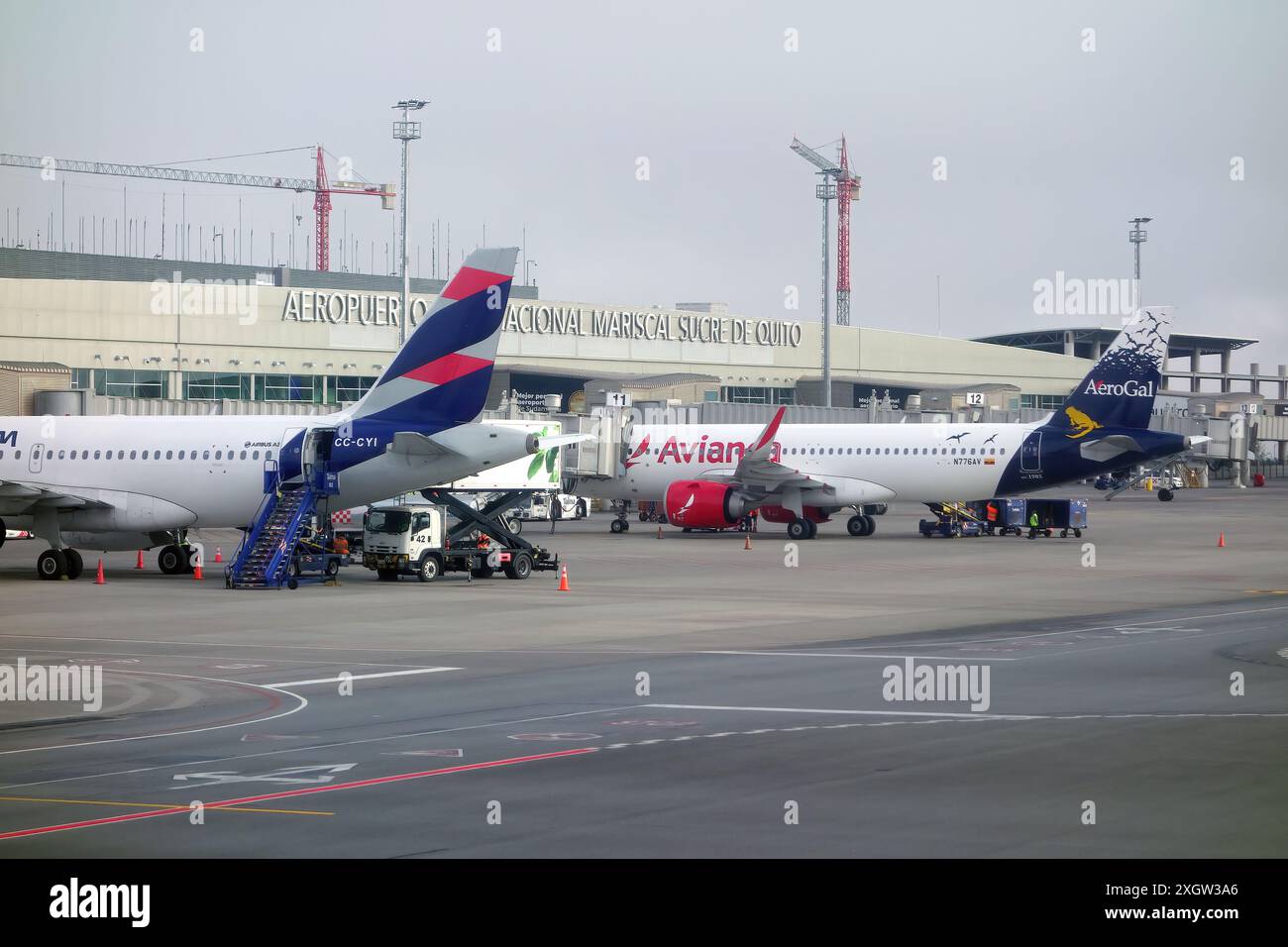 Latam, airplanes, Mariscal Sucre International Airport, Quito, Ecuador ...