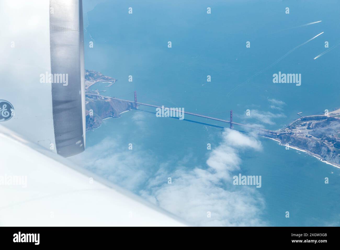 Aerial View of San Francisco The Golden Gate Bridge and the Bay Area ...