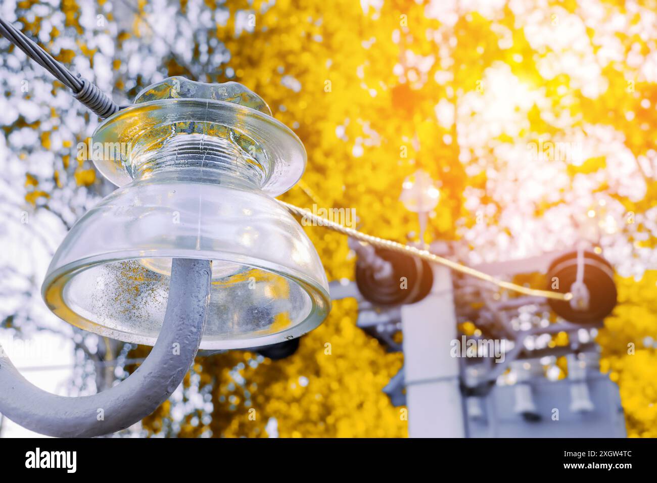 Glass insulator on high voltage hi-res stock photography and images - Alamy