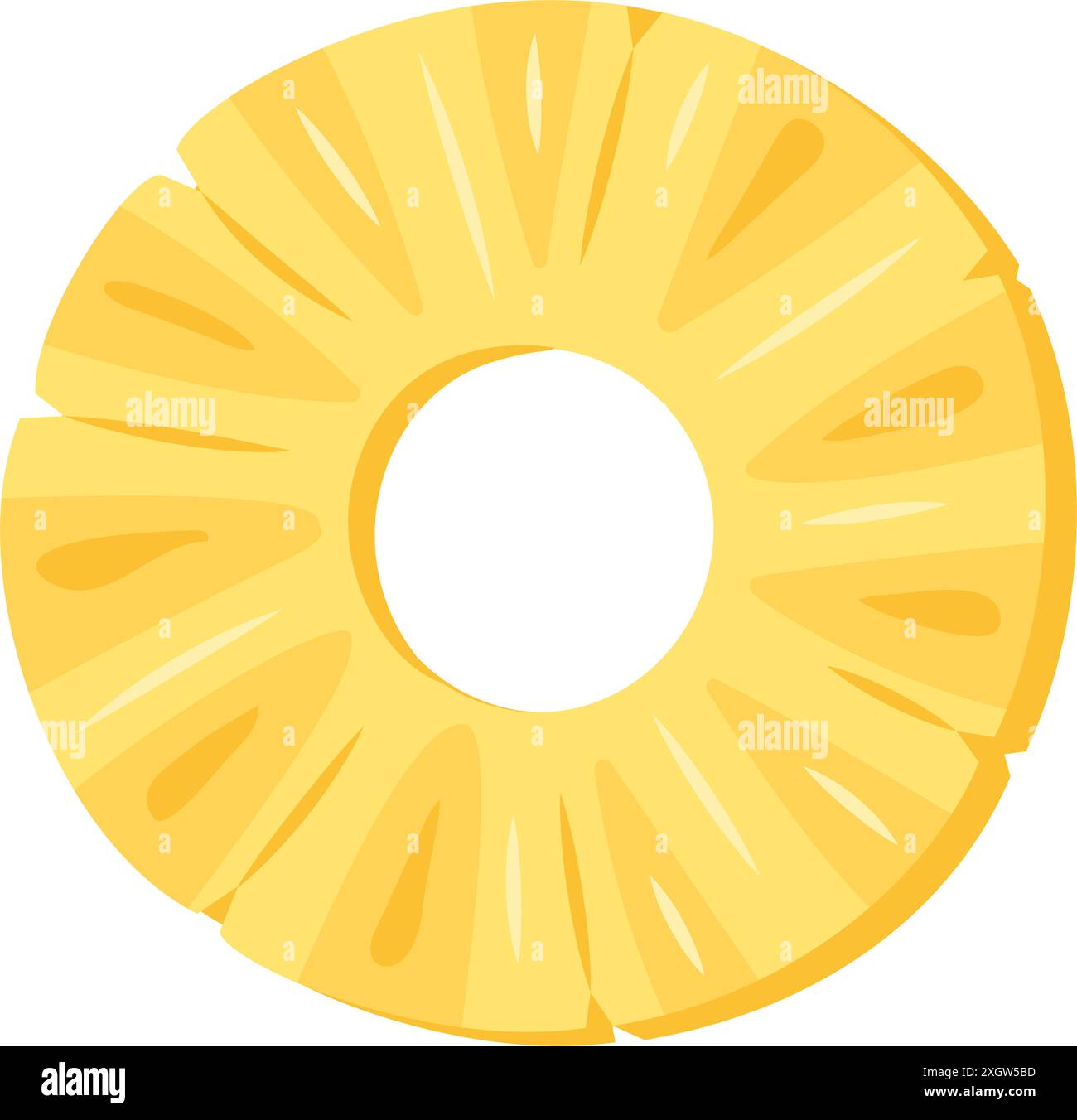 Fresh yellow Pineapple ring slice icon. Healthy vegetarian snack, cut ...