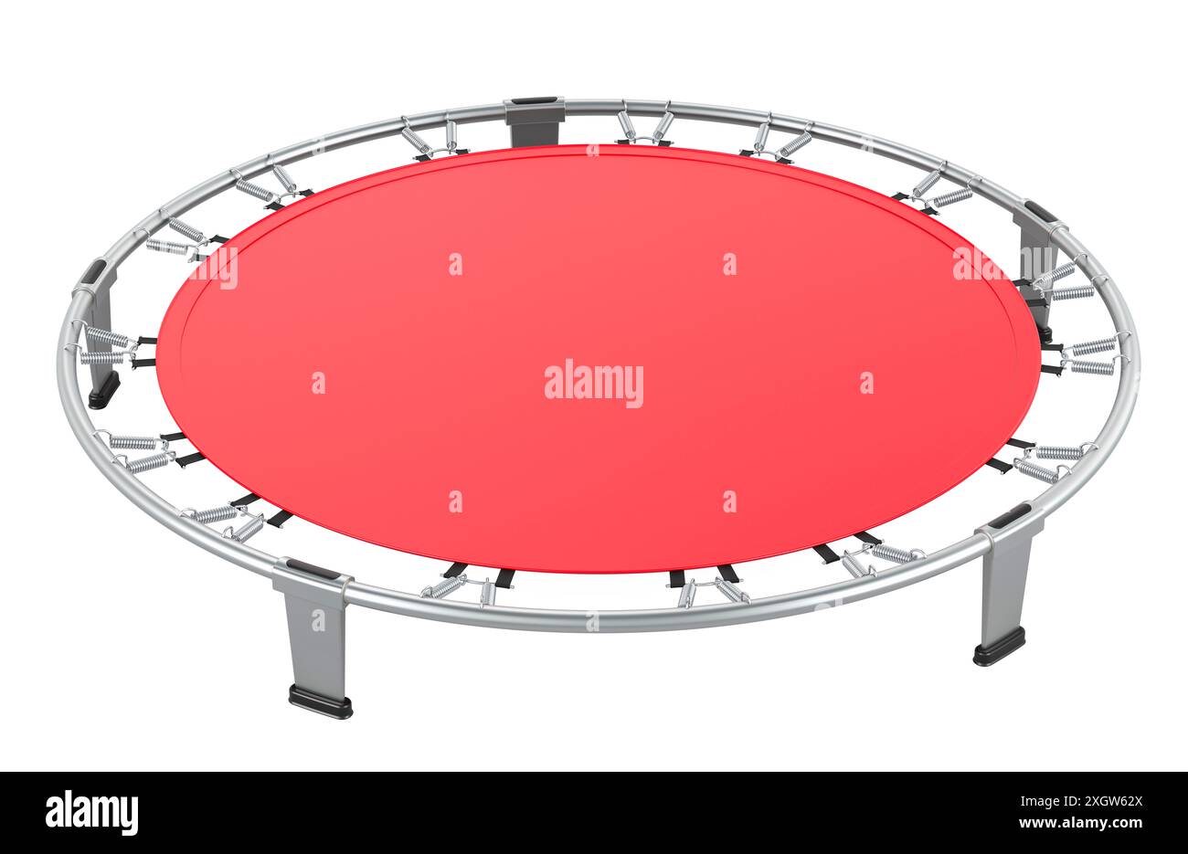 Exercise Trampoline. Red Foldable Mini Trampoline, 3D rendering ...