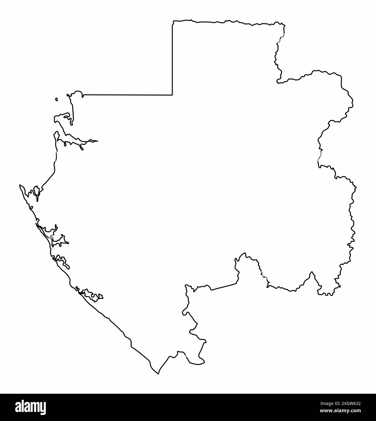 Gabon outline map isolated on white background Stock Vector Image & Art ...