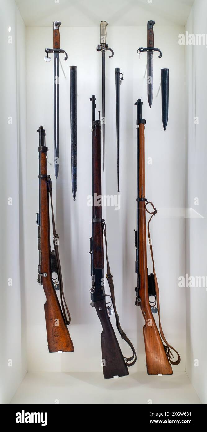 Belgian Mauser Model 1889, standard and short version carbine and Lebel ...