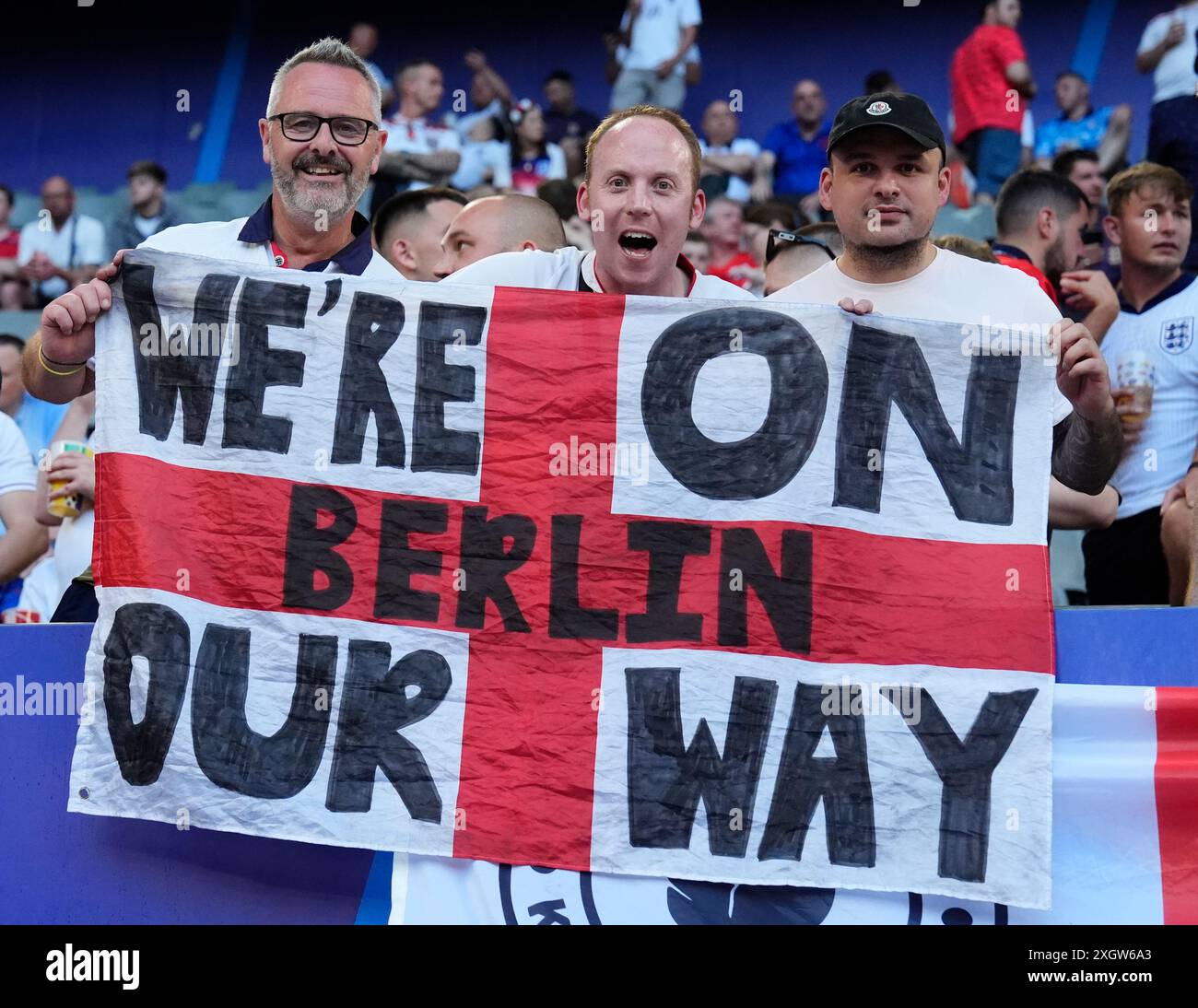 England fans in the stands before the UEFA Euro 2024 semi-final match ...