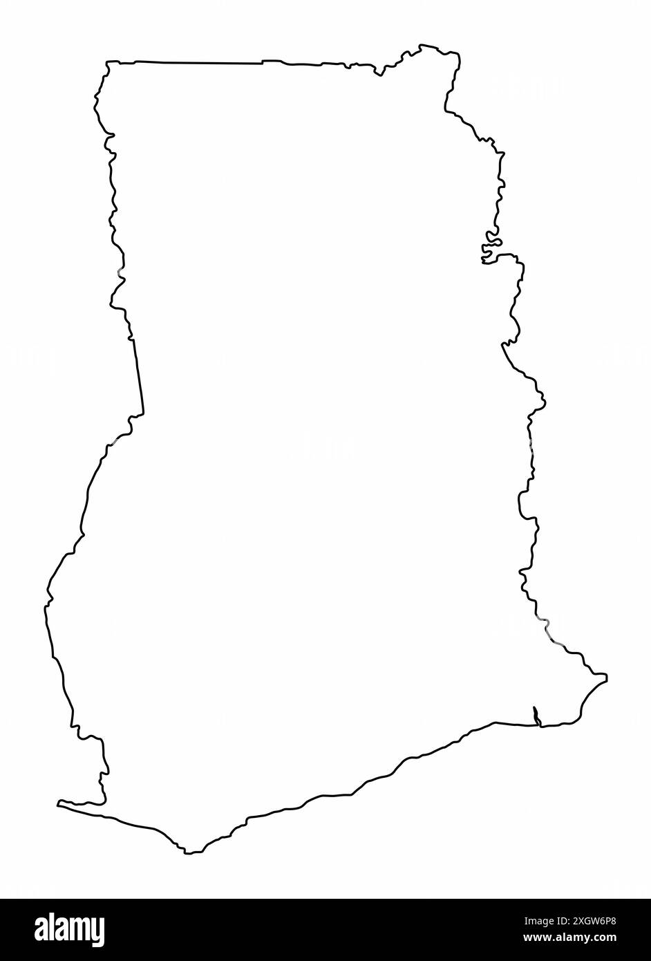 Ghana outline map isolated on white background Stock Vector Image & Art ...