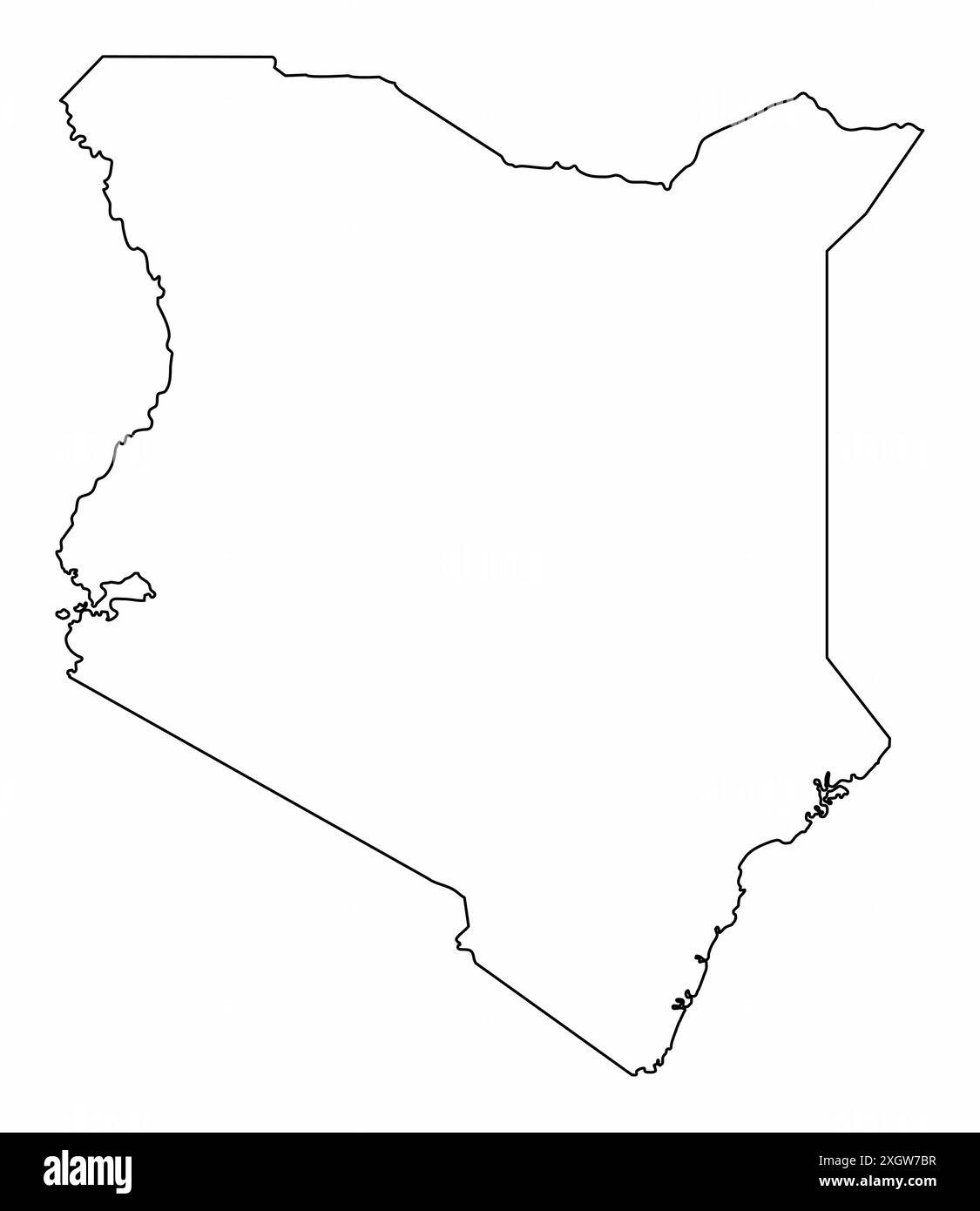 Kenya outline map isolated on white background Stock Vector Image & Art ...