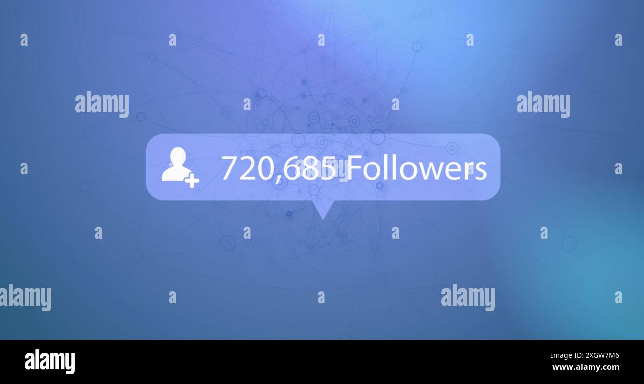 Image of number of followers increasing over connecting the dots ...