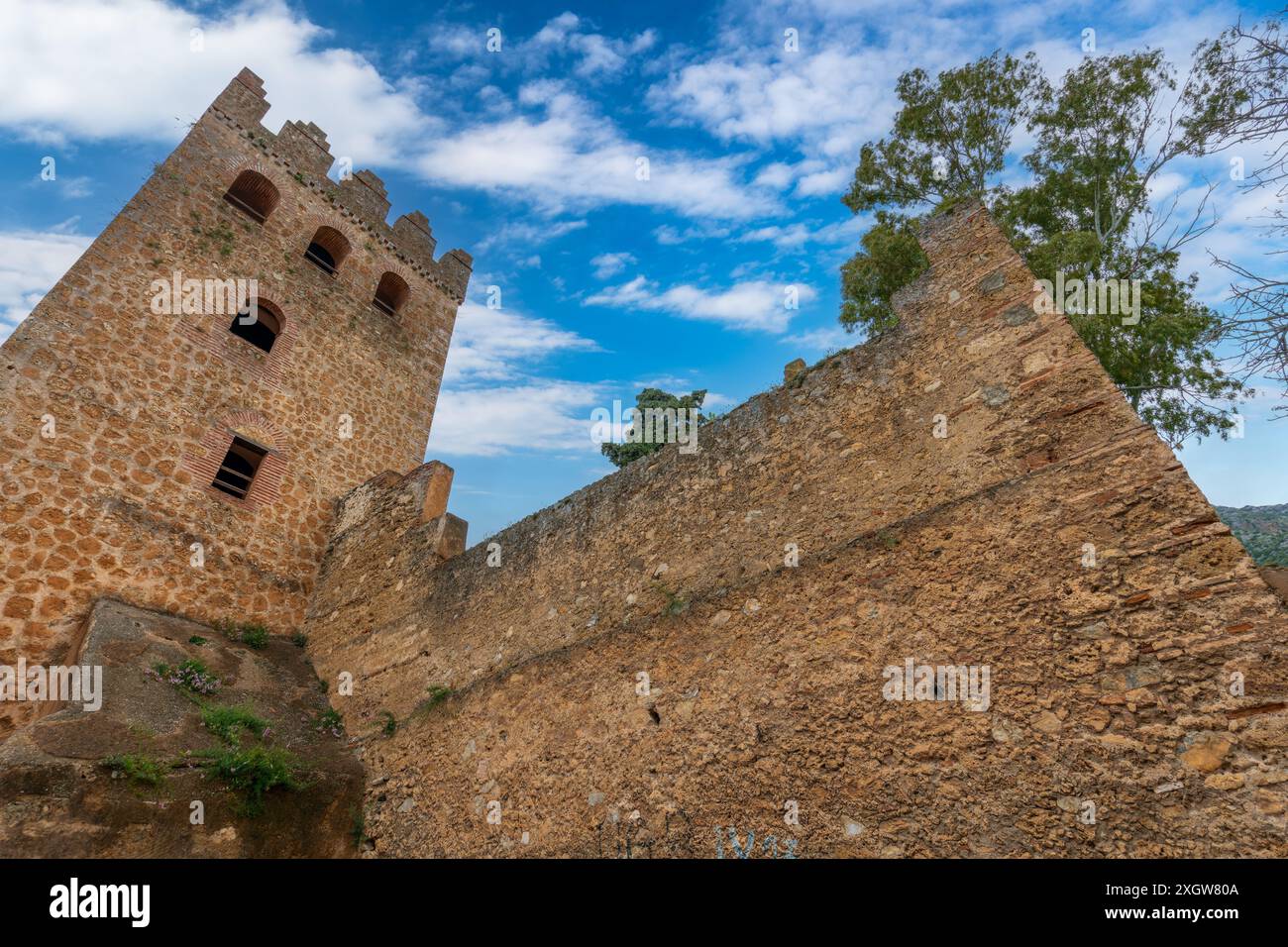 Under clear skies, the Chefchaouen alleys are a labyrinth of walls and ...