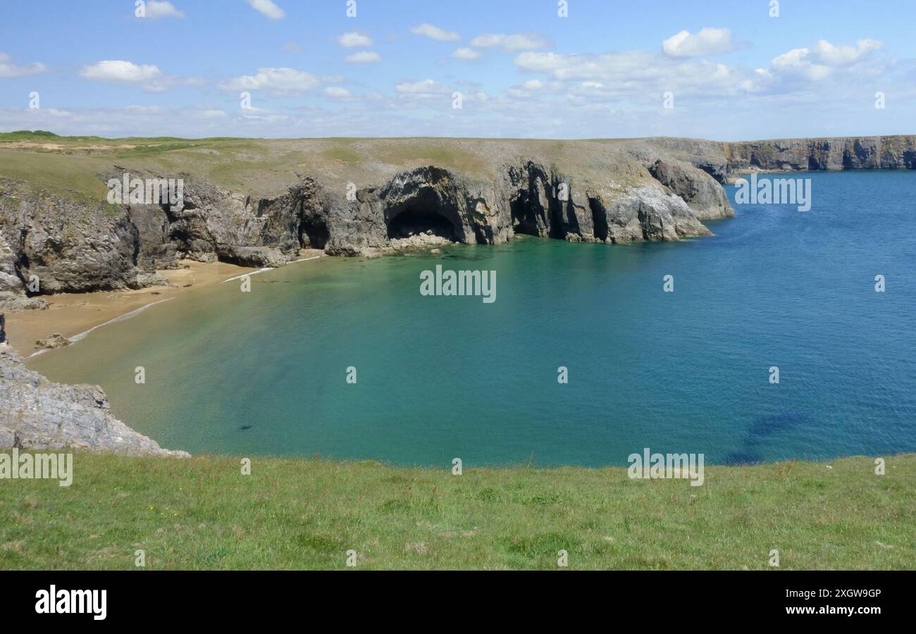 The Gower peninsular costal path between Stackpole Quay and Bosherston ...