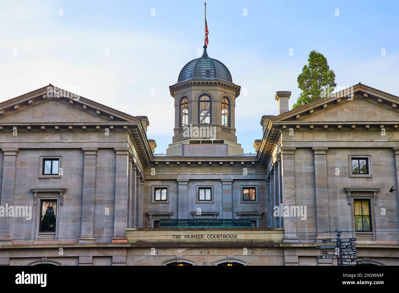 Pioneer Courthouse Facade Portland Oregon Eye-Level Perspective Stock ...