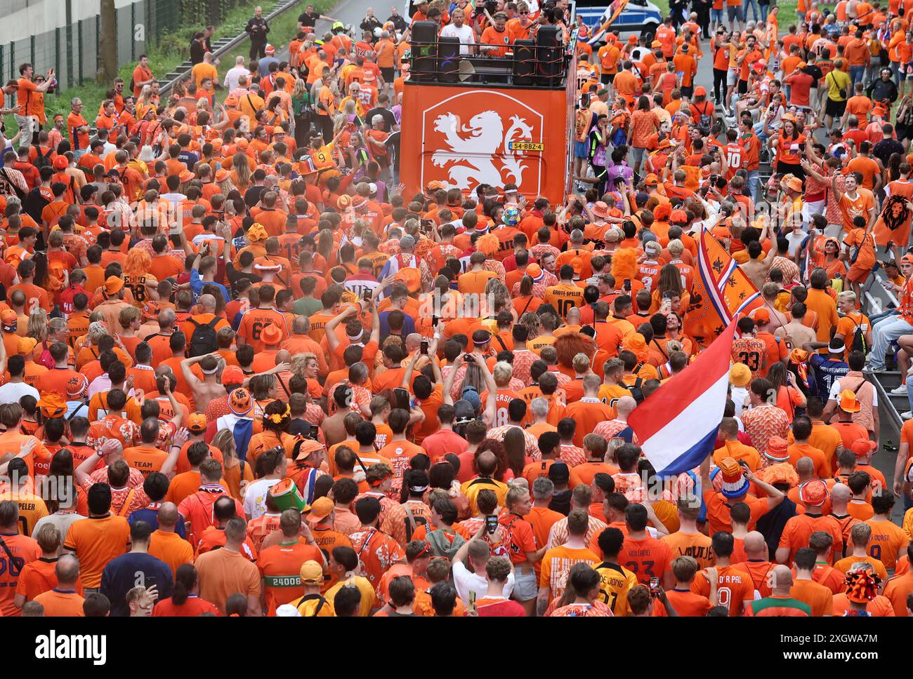 DORTMUND, GERMANY - JULY 10: Supporters of Holland during their famous ...