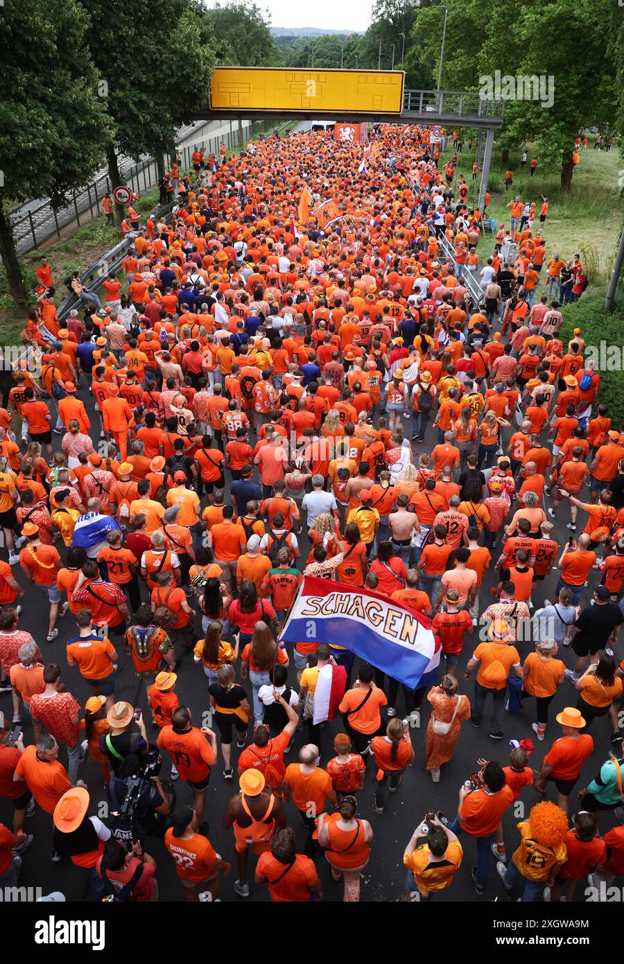 DORTMUND, GERMANY - JULY 10: Supporters of Holland during their famous ...