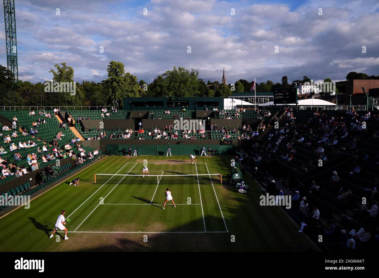 Jamie Murray and Taylor Townsend in action in the mixed doubles on day ...