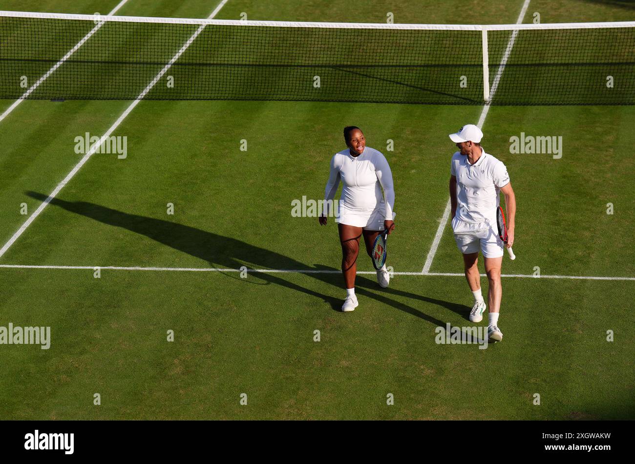 Jamie Murray and Taylor Townsend in action in the mixed doubles on day ...