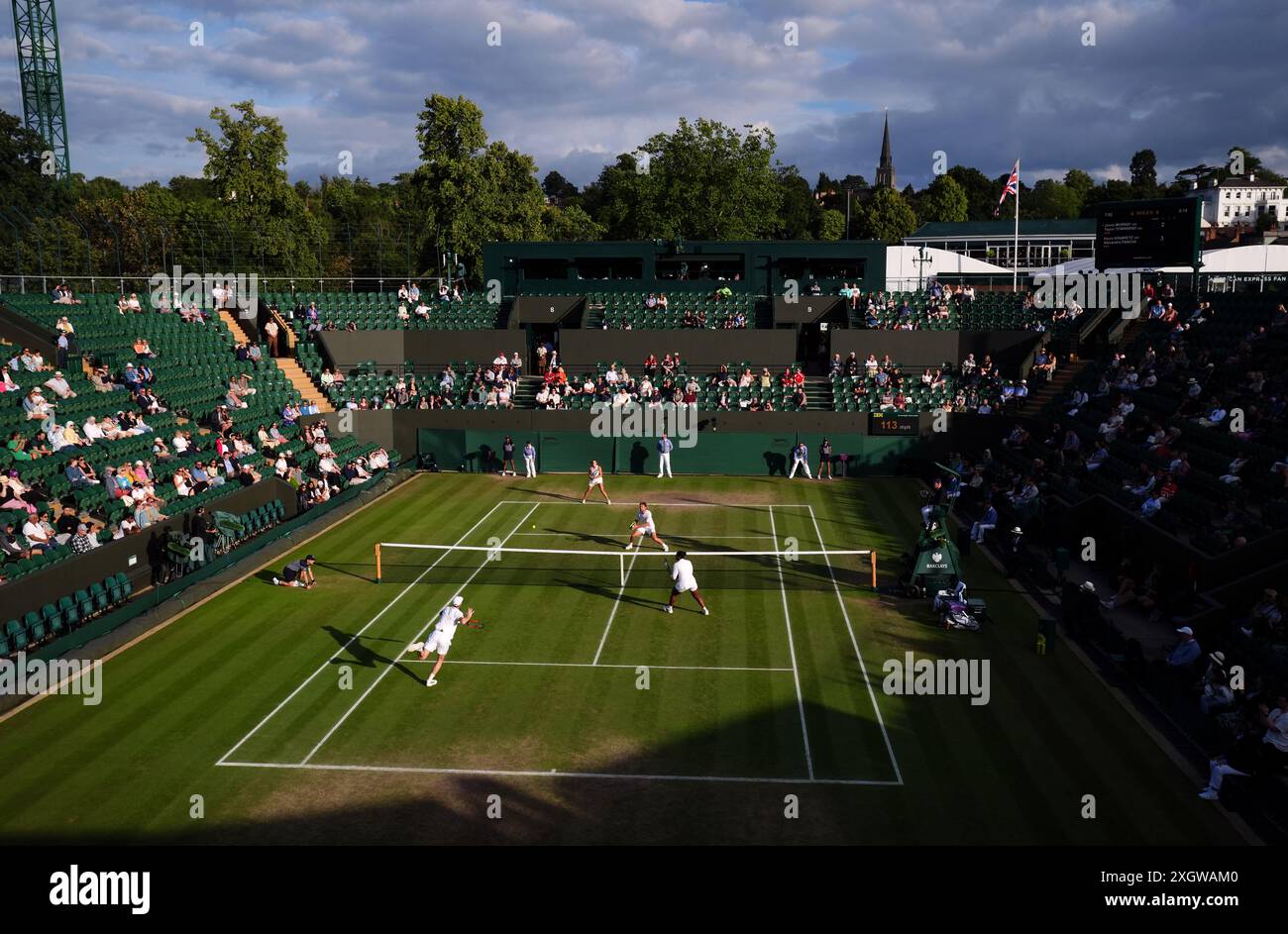 Jamie Murray and Taylor Townsend in action in the mixed doubles on day ...