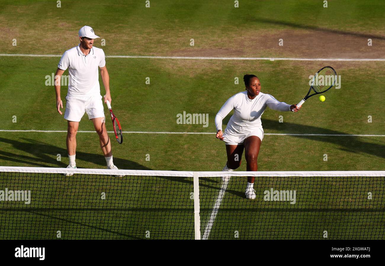 Jamie Murray and Taylor Townsend in action in the mixed doubles on day ...