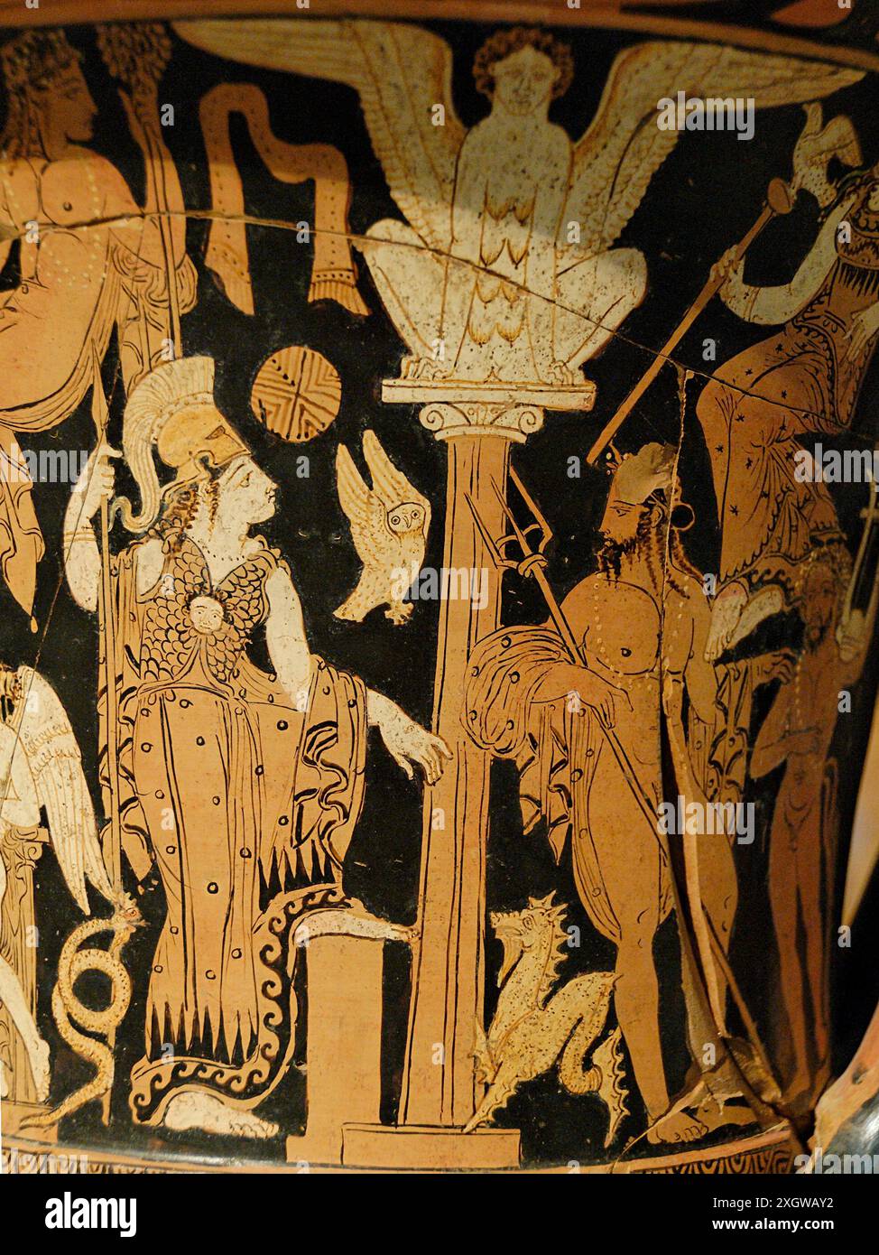 Athena and Poseidon, Faliscan red-figure volute-krater, by Nazzano ...