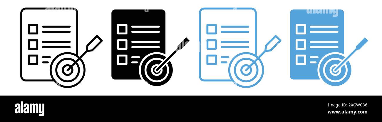 Accomplished goals and objectives icon logo sign vector outline in ...