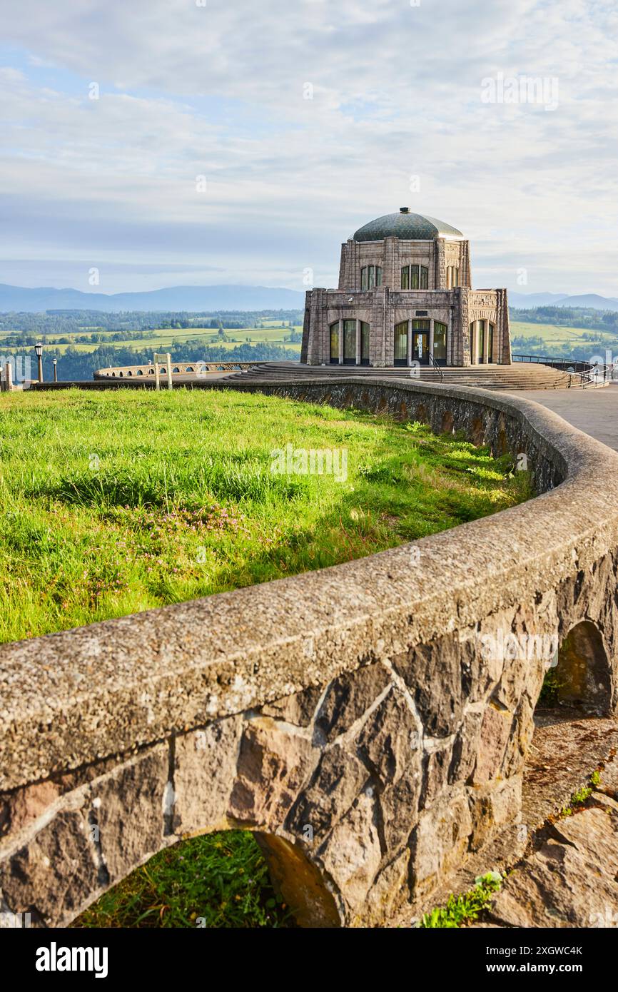 Historic Stone Pavilion with Domed Roof in Scenic Overlook Aerial View ...