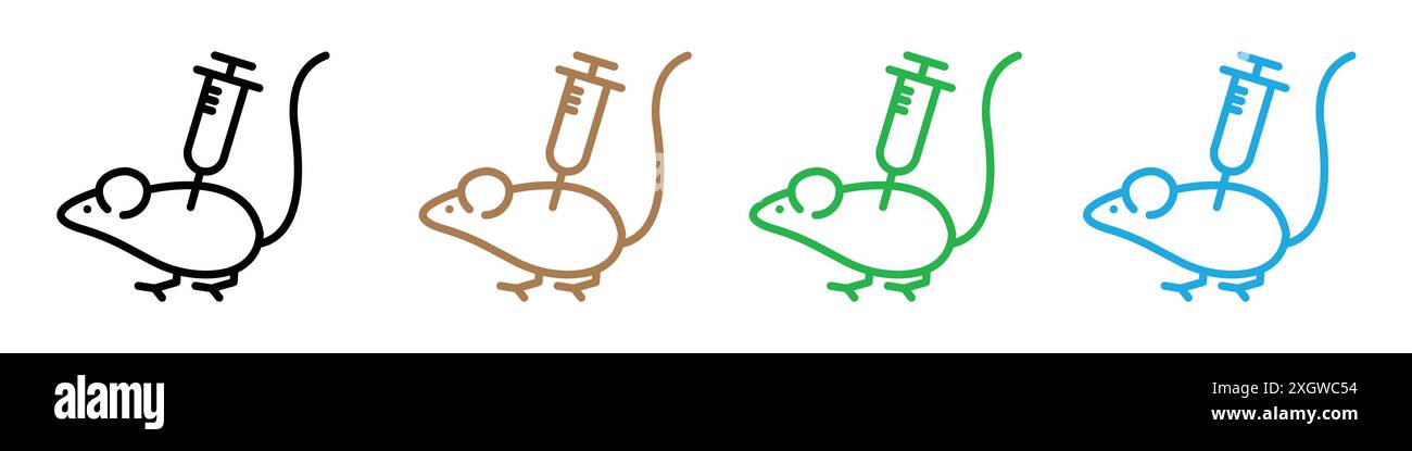 Animal testing icon logo sign vector outline in black and white color ...