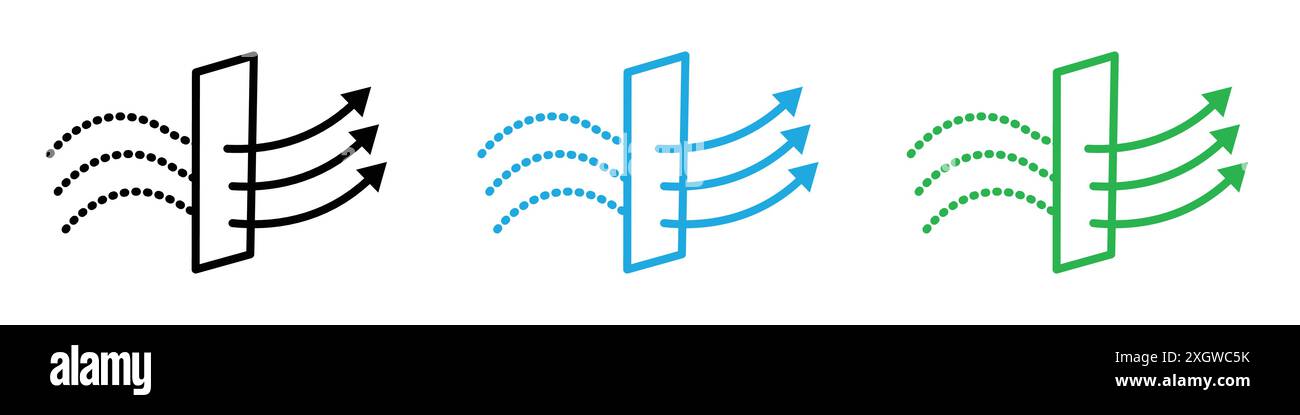 Air purification icon logo sign vector outline in black and white color ...