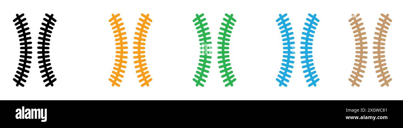 Baseball stitches icon logo sign vector outline in black and white ...