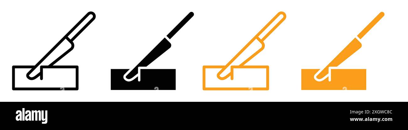 Butter icon logo sign vector outline in black and white color Stock ...