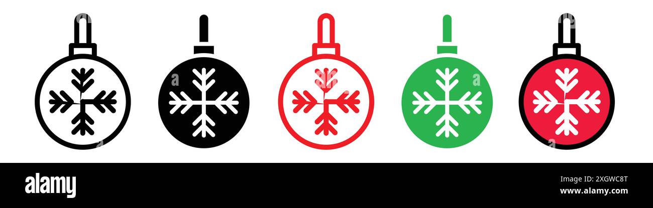 Christmas tree ball icon logo sign vector outline in black and white ...