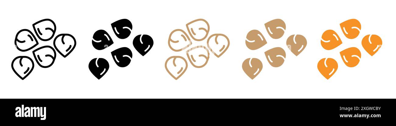 Chickpea icon logo sign vector outline in black and white color Stock ...