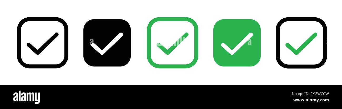 Checkbox Icon logo sign vector outline in black and white color Stock ...