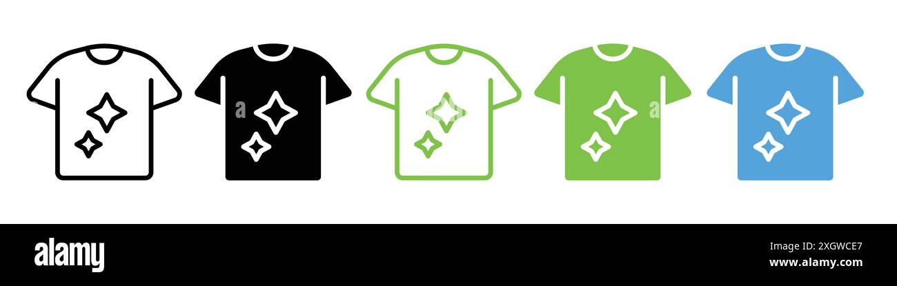 Clean tshirt icon logo sign vector outline in black and white color ...