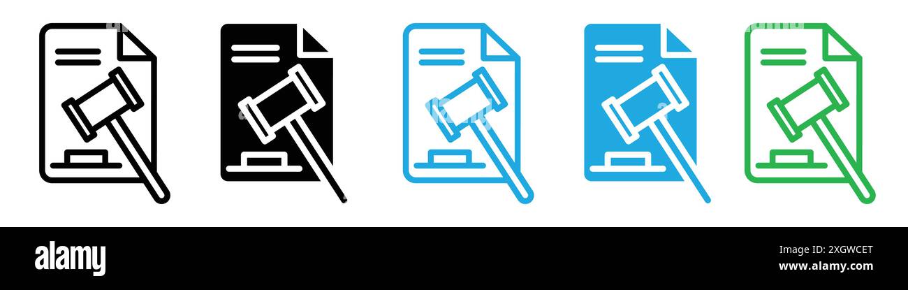 Court decision icon logo sign vector outline in black and white color ...