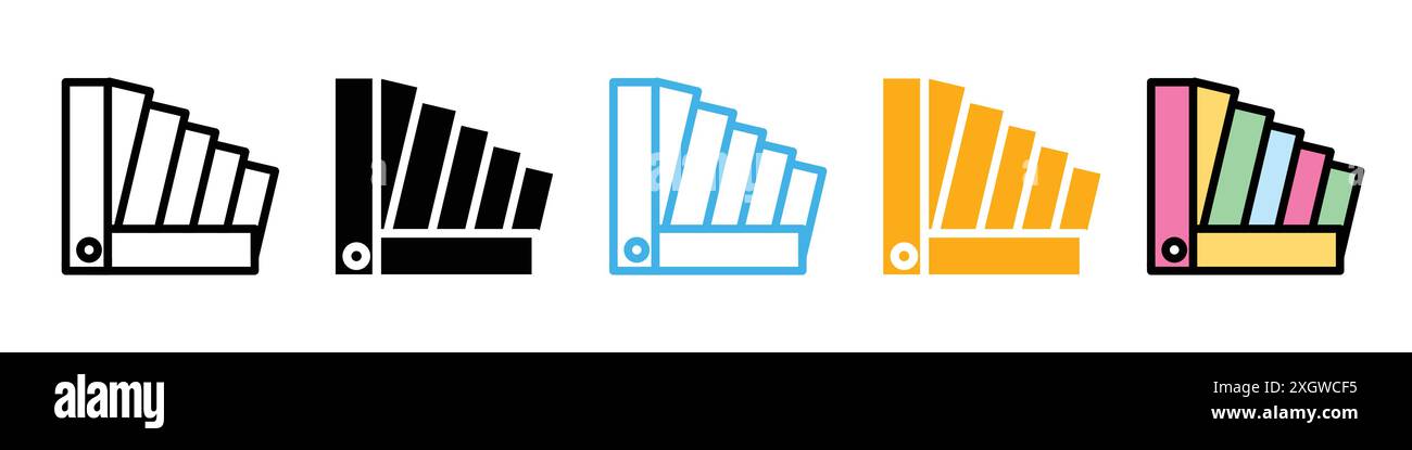 Color swatch icon logo sign vector outline in black and white color ...