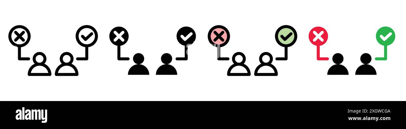 Decision icon logo sign vector outline in black and white color Stock ...