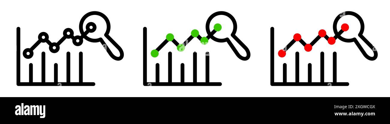 Data analytics icon logo sign vector outline in black and white color ...