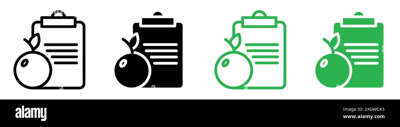 Diet plan icon logo sign vector outline in black and white color Stock ...