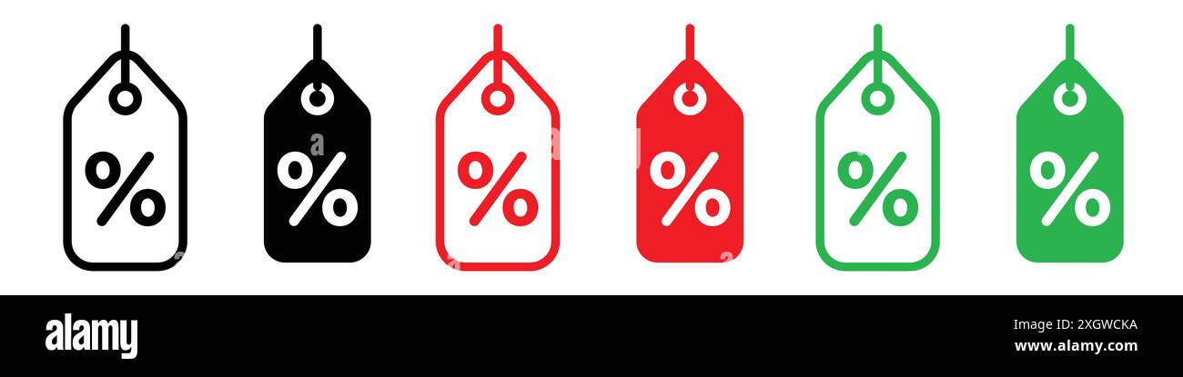 Discount tag icon logo sign vector outline in black and white color ...