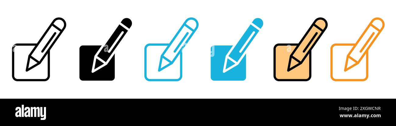 Edit icon logo sign vector outline in black and white color Stock ...