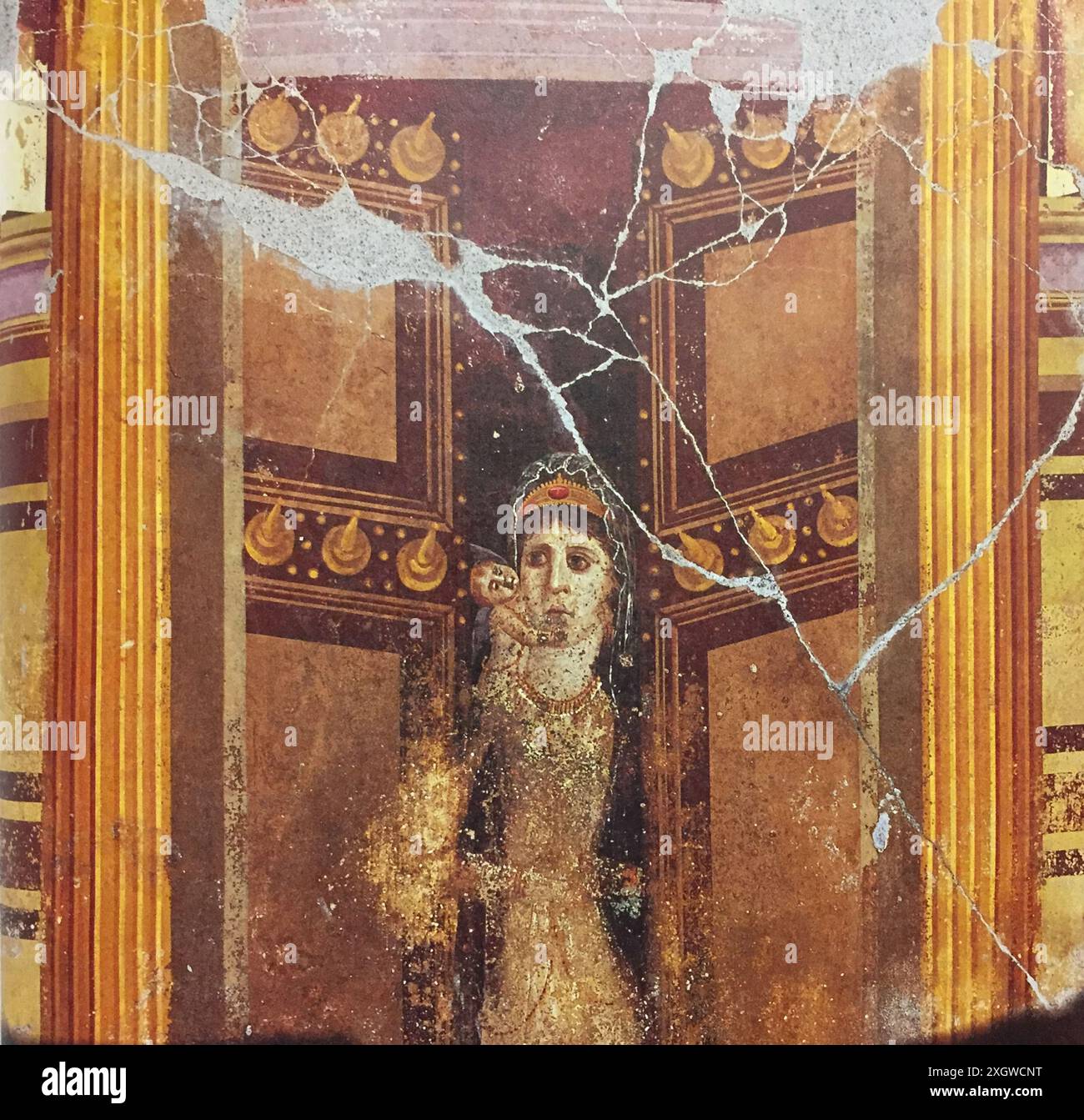 A Roman Second-style painting in the House of Marcus Fabius Rufus at ...