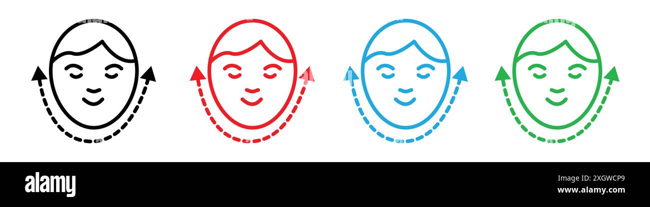 Facelift icon logo sign vector outline in black and white color Stock ...