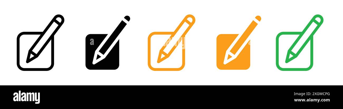 Edit text icon logo sign vector outline in black and white color Stock ...