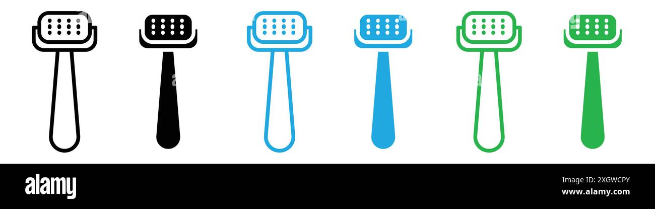 Derma roller icon logo sign vector outline in black and white color ...