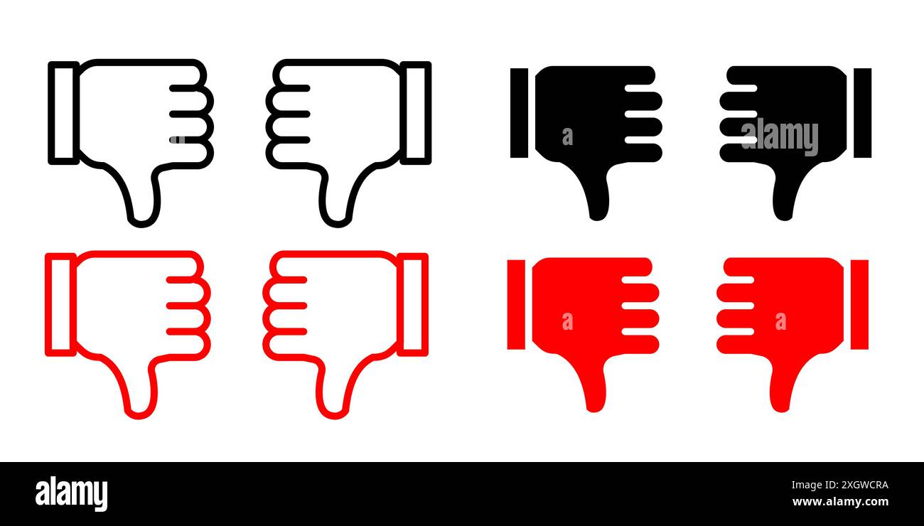 Dislike icon logo sign vector outline in black and white color Stock ...